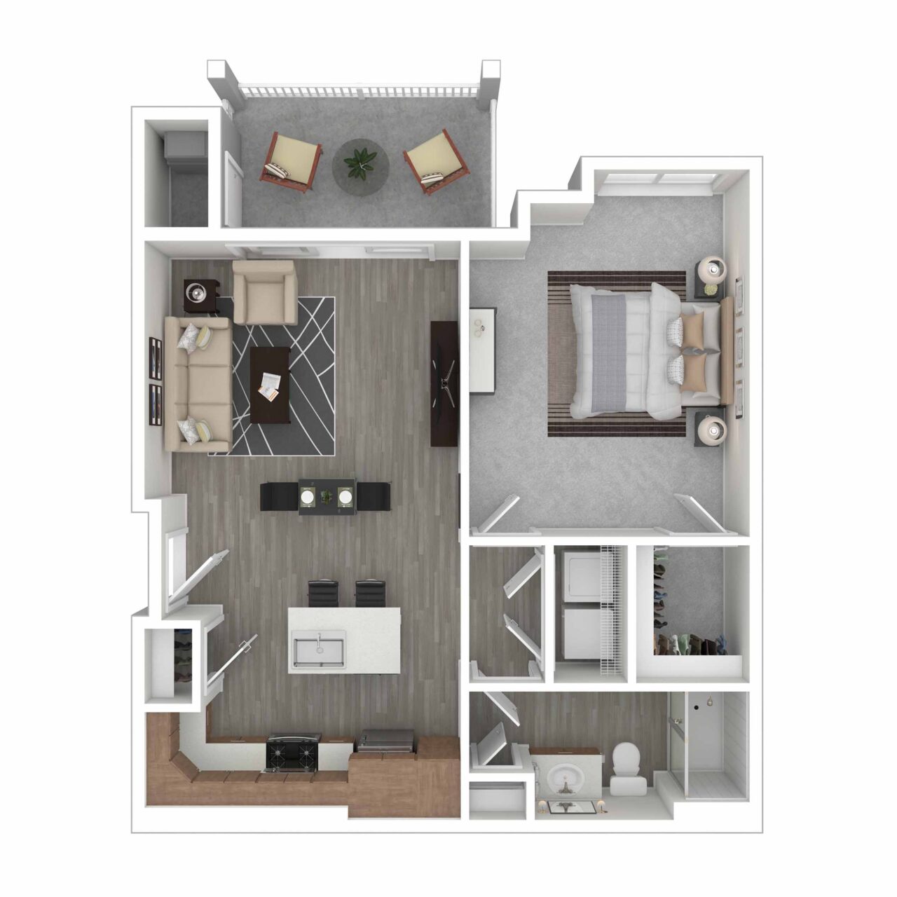 Floor Plans for the 3-Story Walk-Up Buildings at Haddon Point