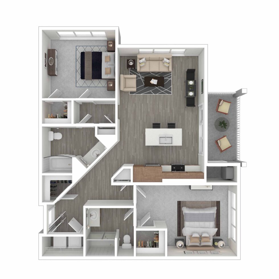 Floor Plans for the 3-Story Walk-Up Buildings at Haddon Point